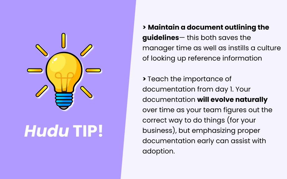 Build a strong documentation culture with Hudu | Blog